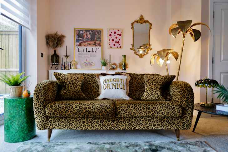 This Living Room Makeover Combines Pink Leopard Print Apartment Therapy